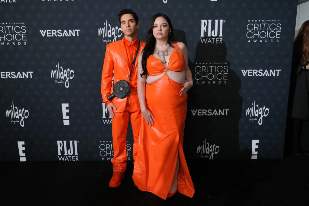 Meg Stalter and Paul W. Downs Recreate Chalamet-Jenner Orange Premiere ...